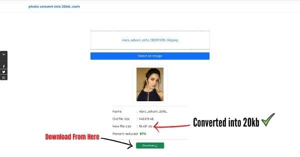 Photo Convert Into 20Kb - Compress Into 20Kb Online
